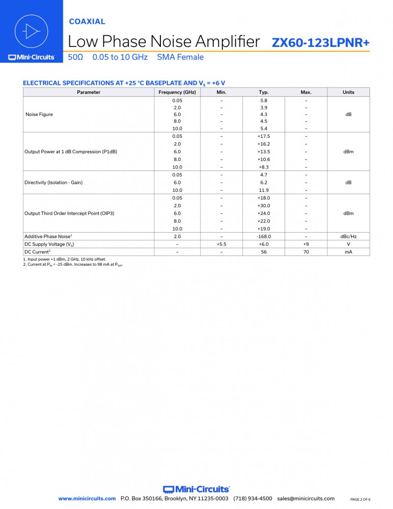 ZX60-123LPNR+ datasheet page 2