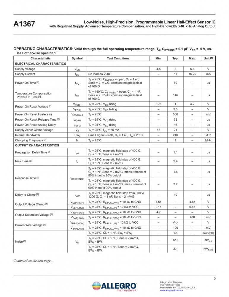 A1367 datasheet page 5