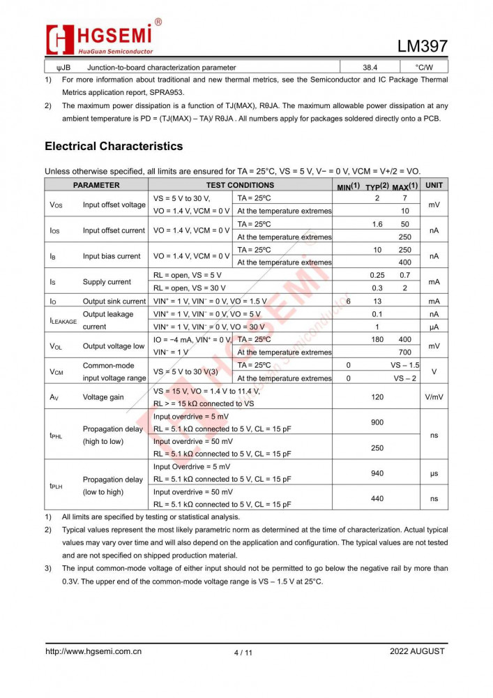 LM397M5/TR datasheet page 4