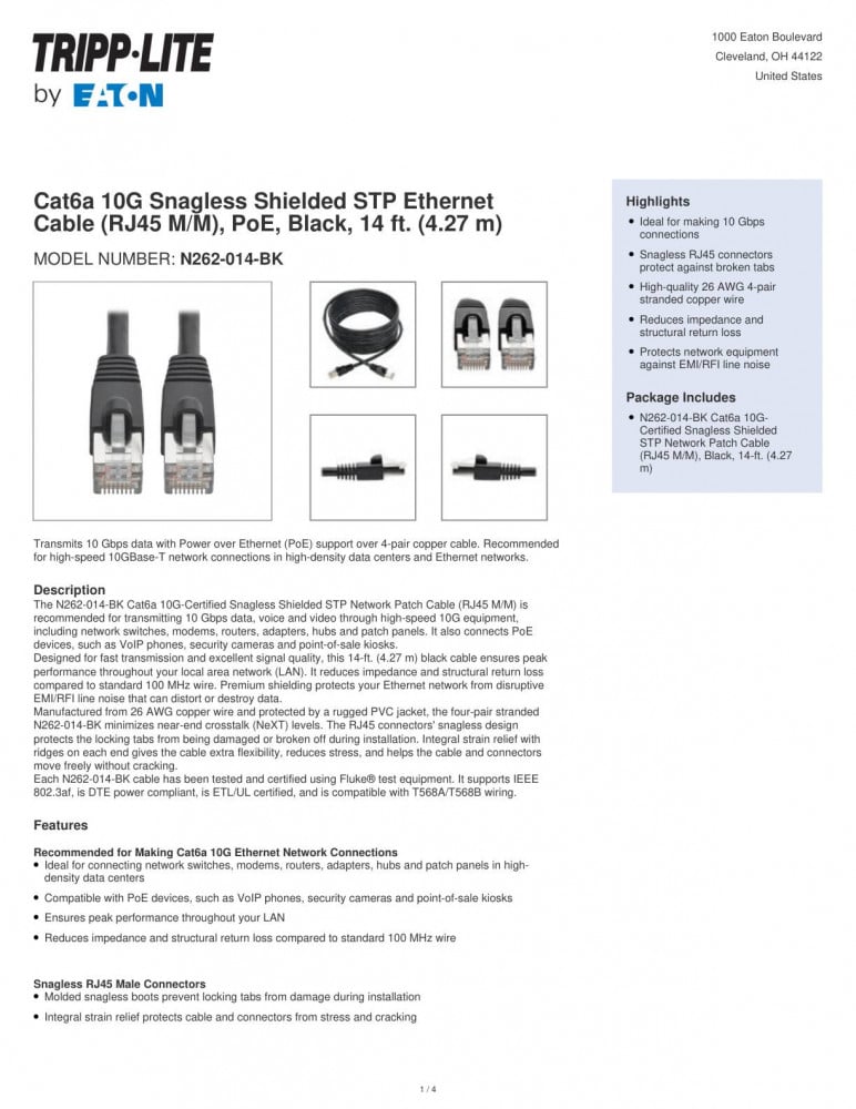 N262-014-BK technical document page 1