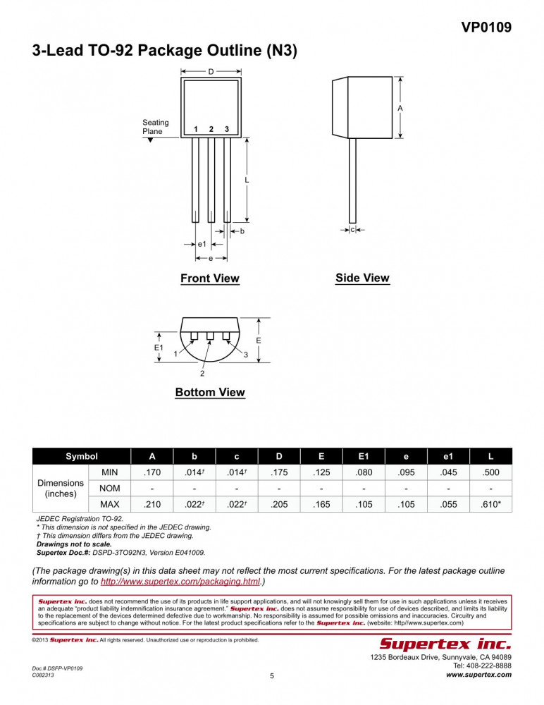 VP0109N3-G datasheet page 5