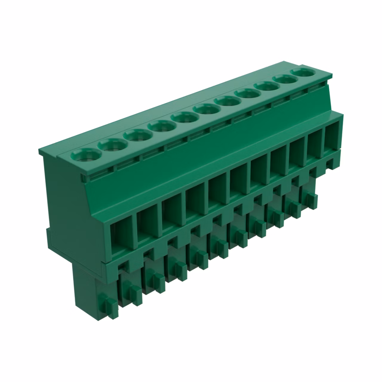 3.50mm Pitch Eurostyle Vertical Plug, Front Wire Entry, Green Housing, 11 Circuits for sale