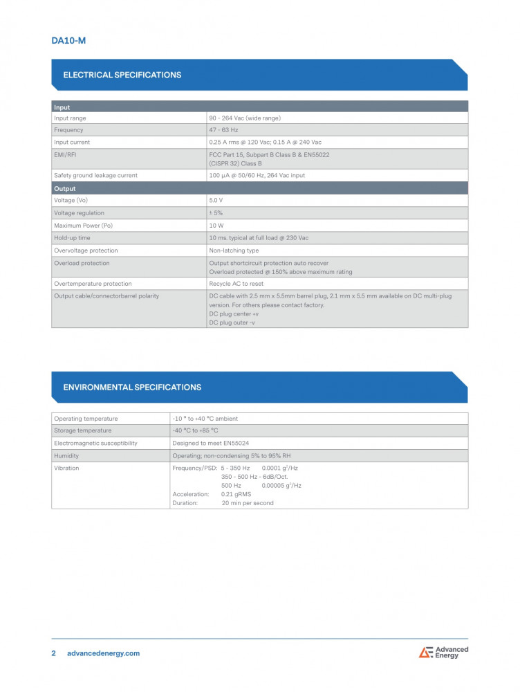DA10-M datasheet page 2
