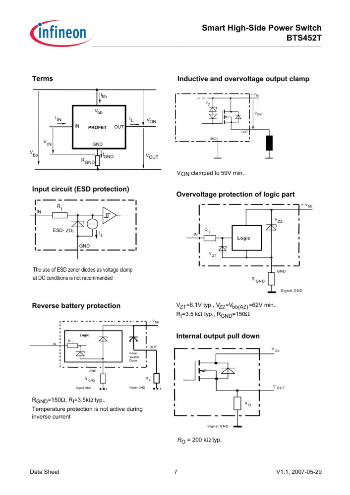 BTS452TATMA1 datasheet page 7