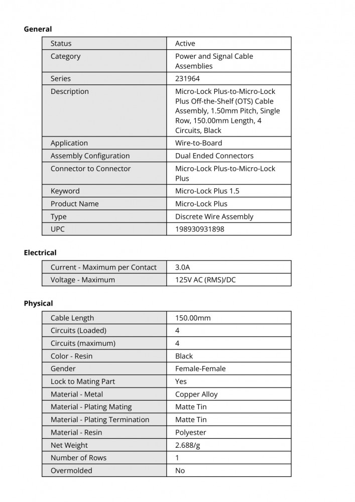 Technical document page 2 for product 2319642042
