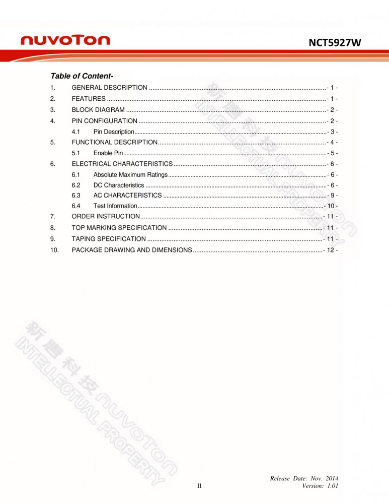 NCT5927W datasheet page 3