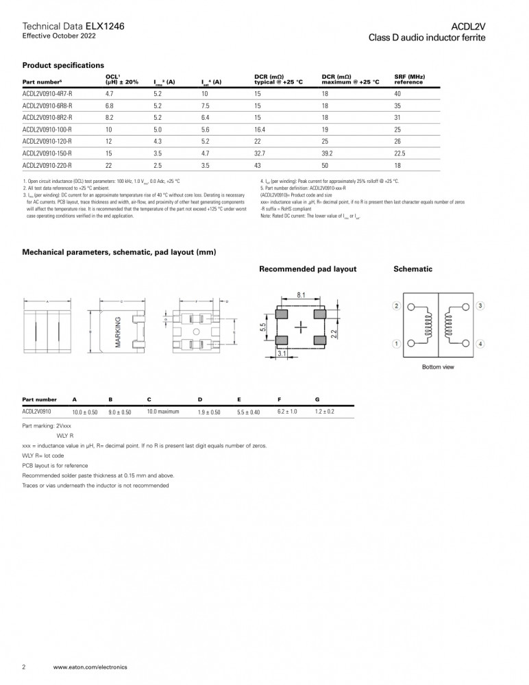 EATON ACDL2V0910 datasheet page 2