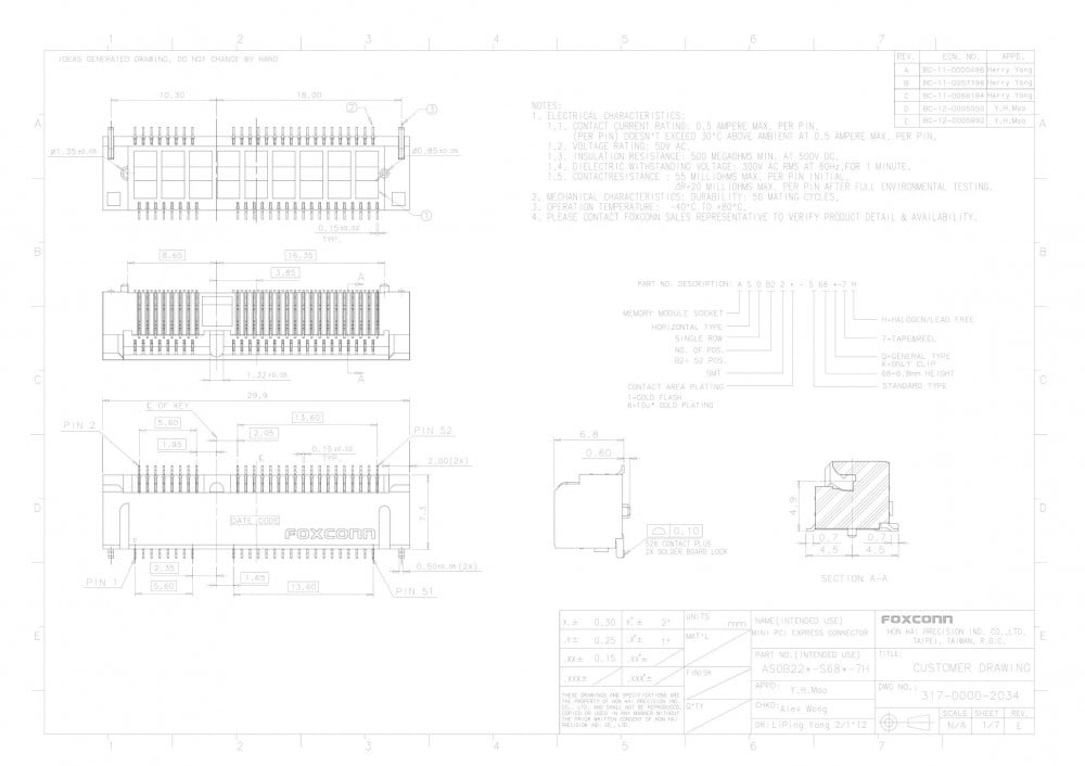 FOXCONN AS0B221-S68Q-7H drawing page 1