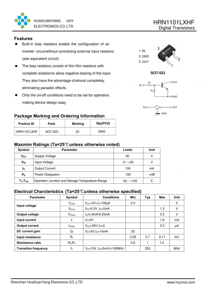 HRN1101LXHF datasheet page 1