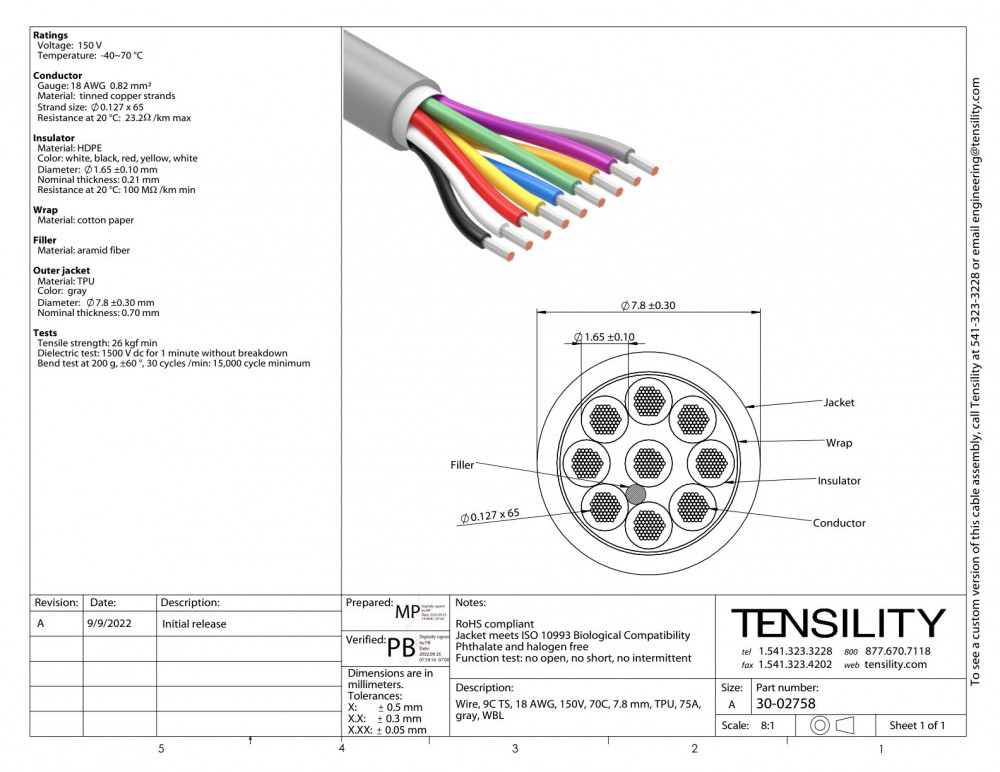 Tensility International 30-02758 product drawing preview