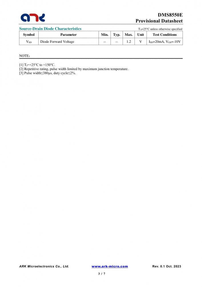 DMS8550E datasheet page 3