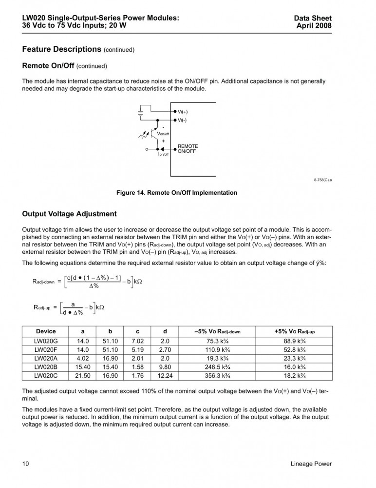 LW020F87 datasheet page 10