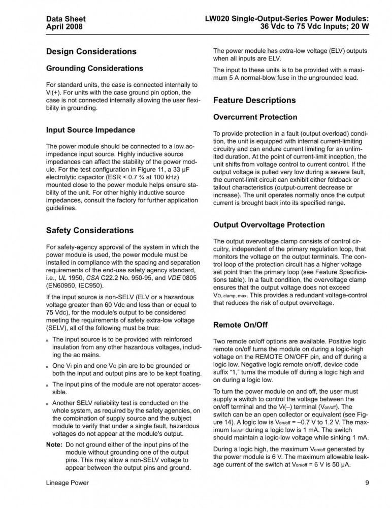 LW020F87 datasheet page 9