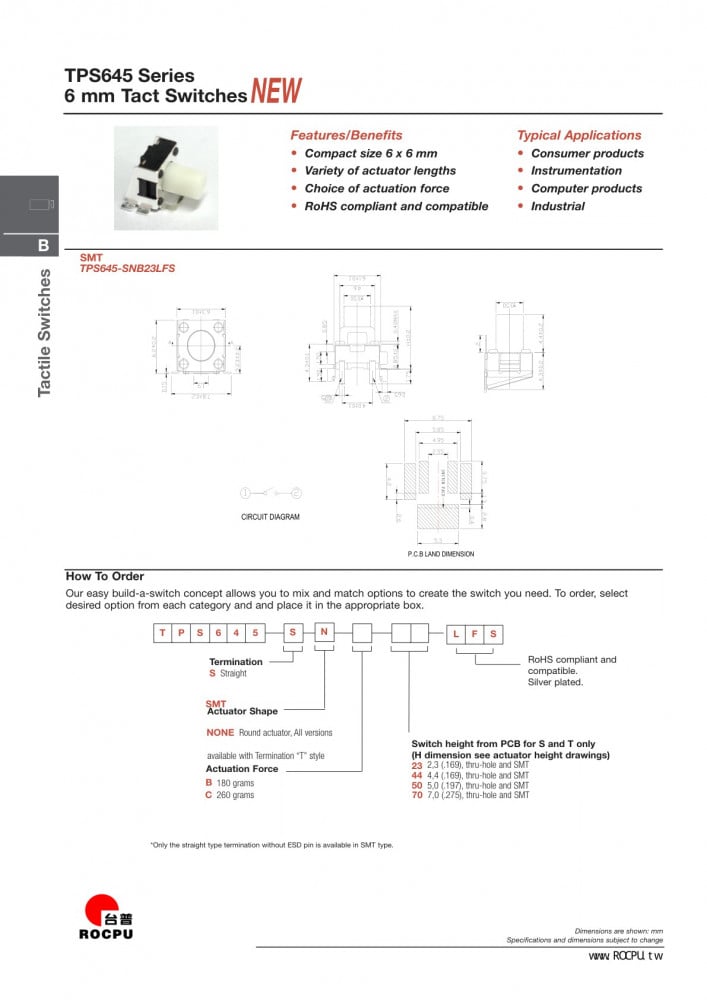 TPS645-SNB23LFS technical document page