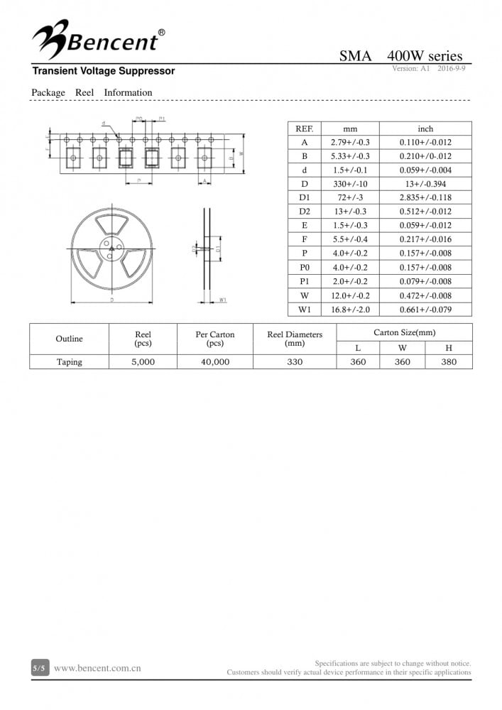 Bencent BV-SMAJ6CA datasheet page 5
