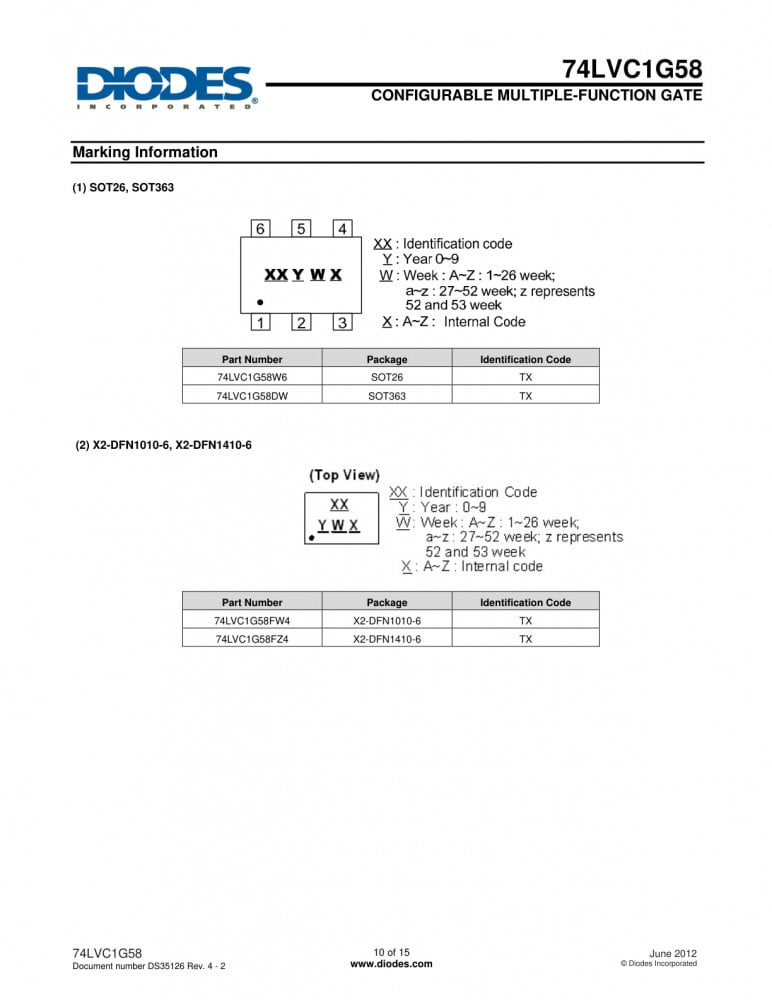 74LVC1G58W6-7 datasheet page 10