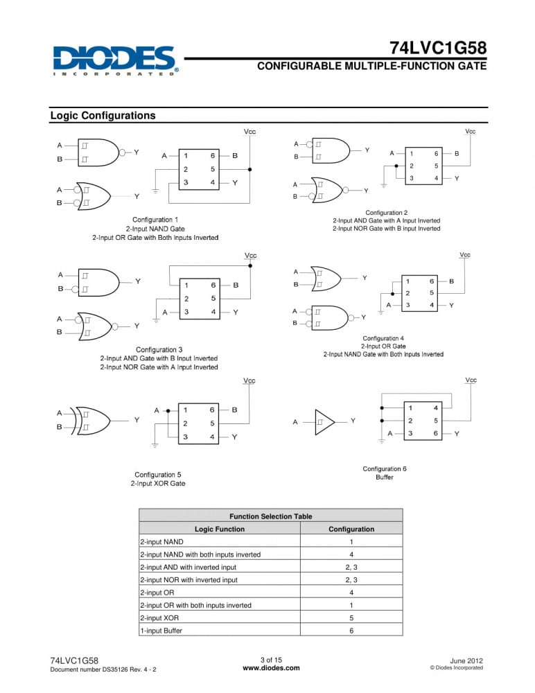 74LVC1G58W6-7 datasheet page 3