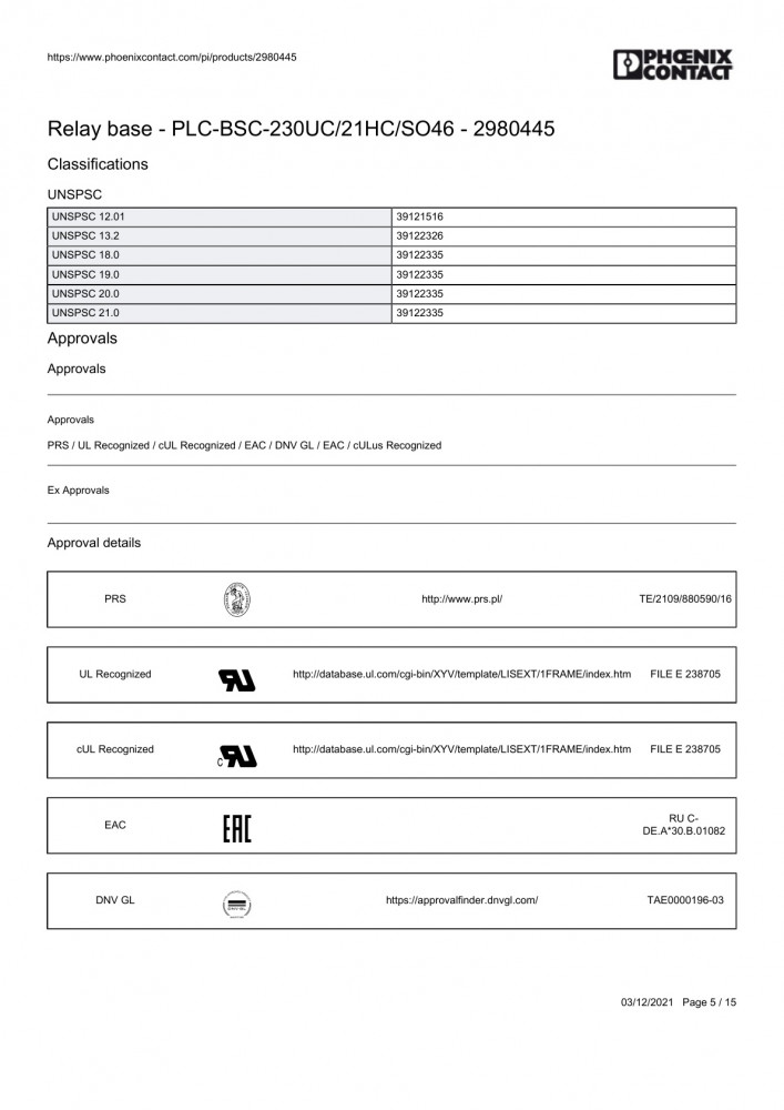 Phoenix Contact 2980445 technical document page 5