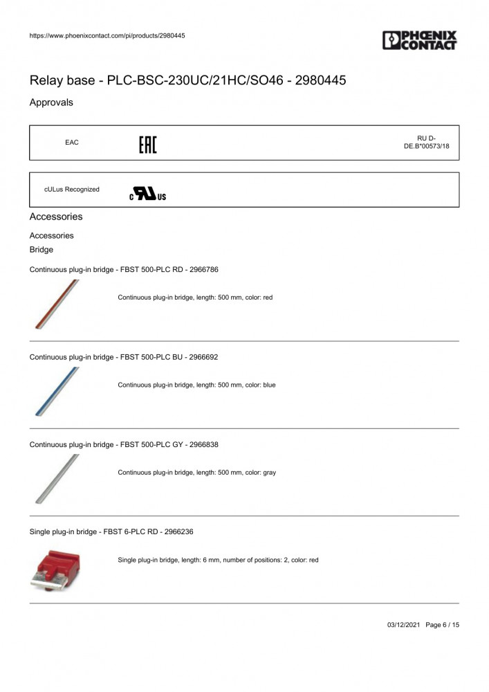 Phoenix Contact 2980445 technical document page 6