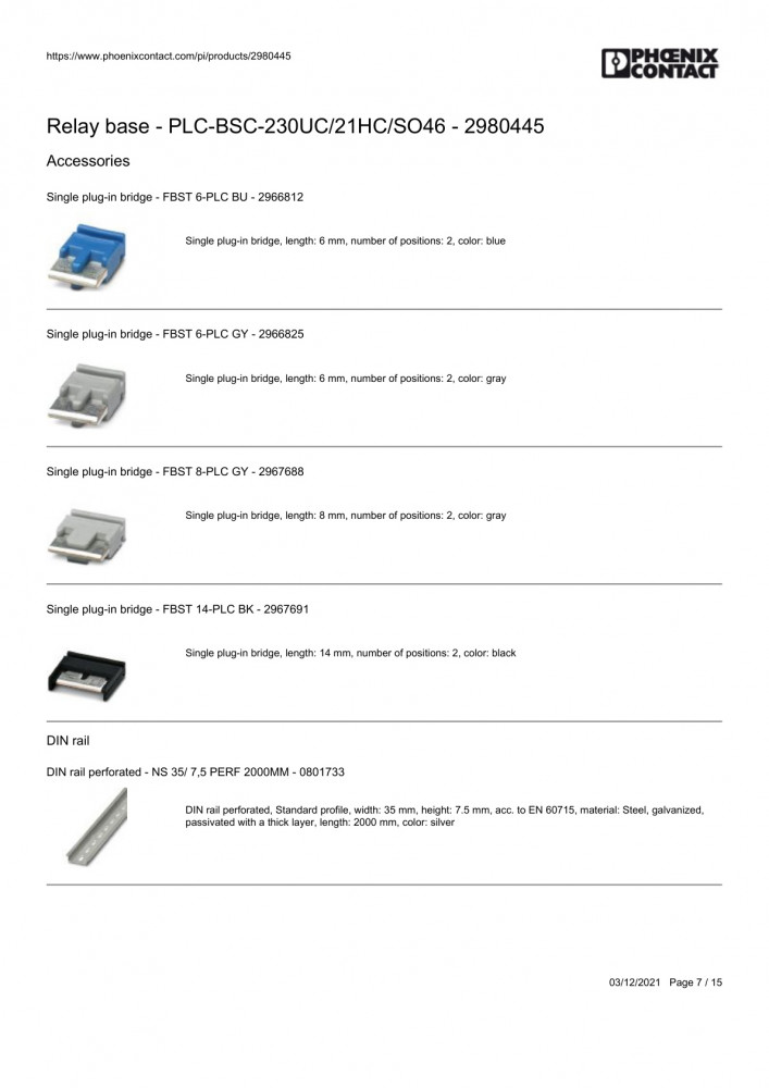 Phoenix Contact 2980445 technical document page 7
