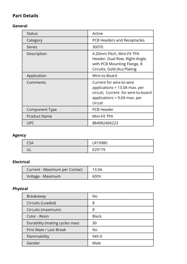 MOLEX Mini-Fit Plus HCS technical document page 2