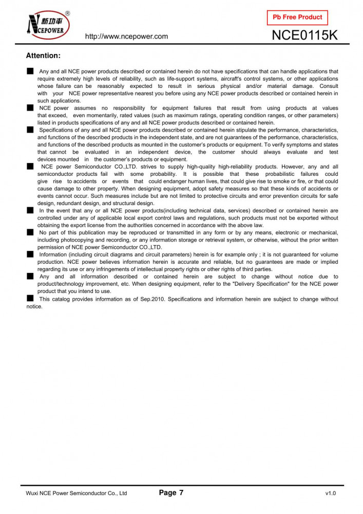 NCE0115K datasheet page 7