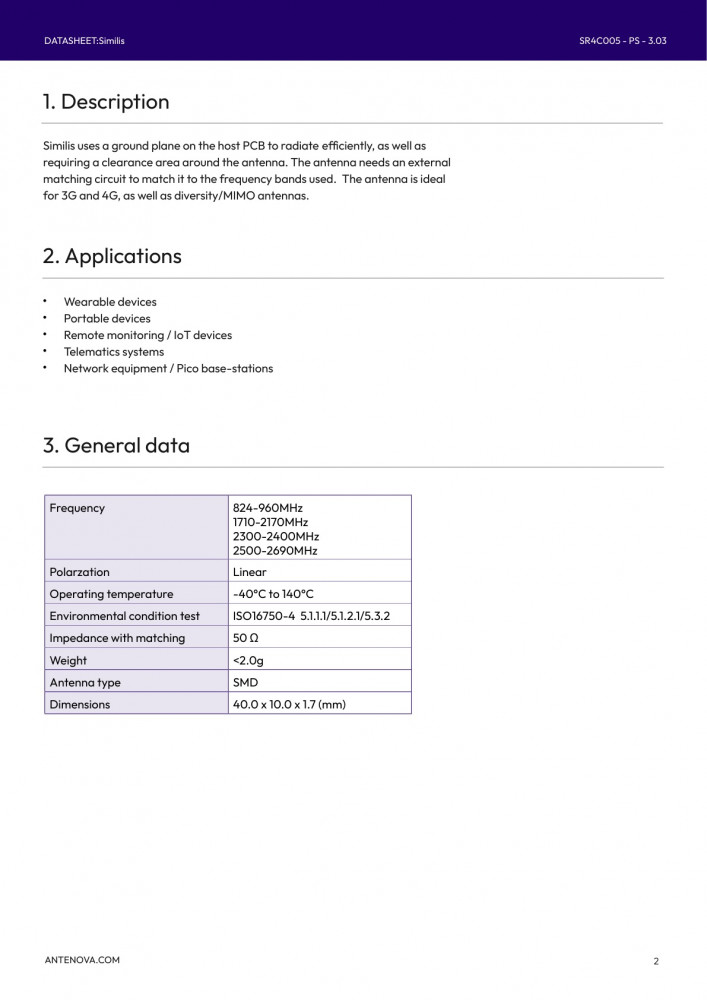 Similis SR4C005 datasheet page 2