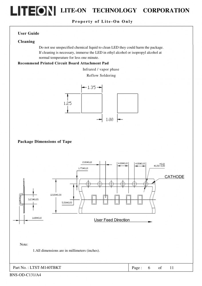 LTST-M140TBKT datasheet page 6