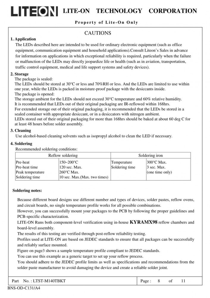 LTST-M140TBKT datasheet page 8