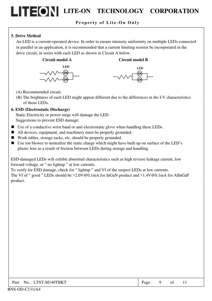 LTST-M140TBKT datasheet page 9