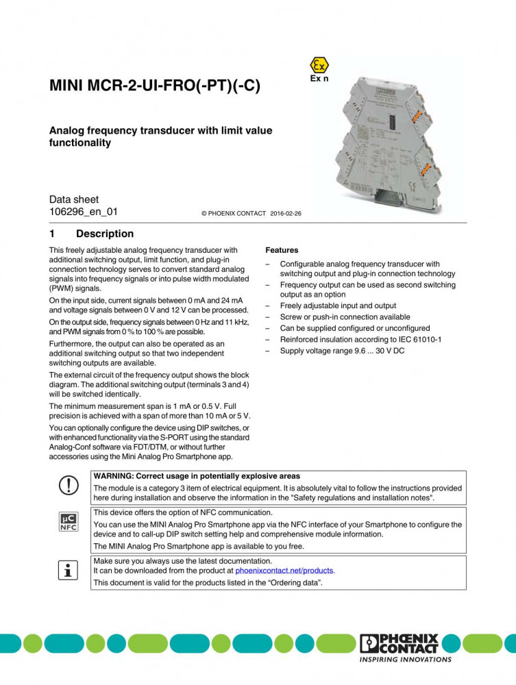 Phoenix Contact 2902032 datasheet page 1