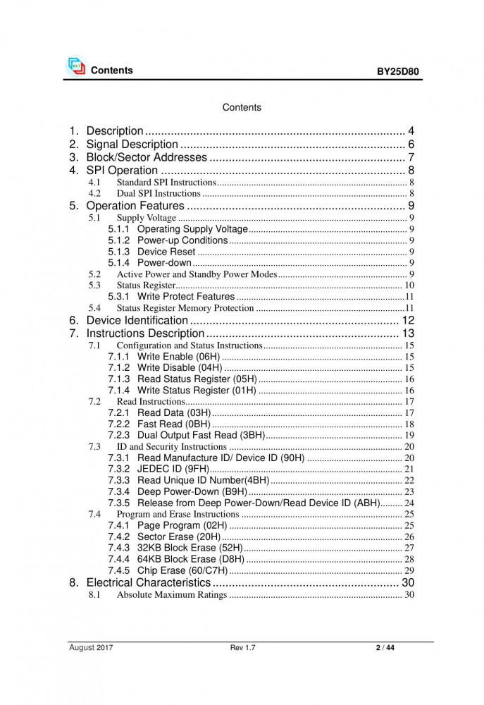 BY25D80 technical document page 2