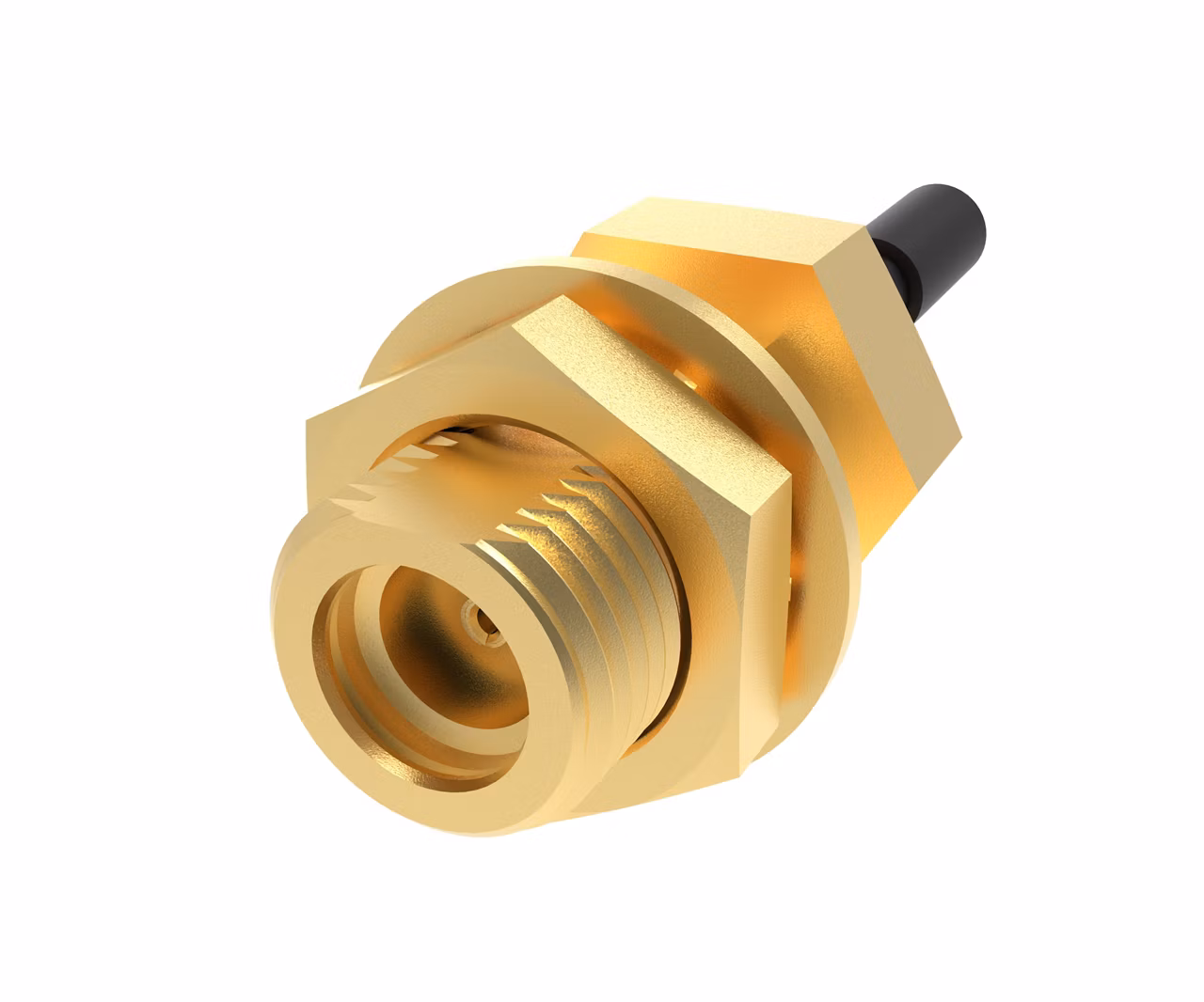 MMCX Plug, Right-Angle, Crimp, RG-178/RG-196 Cable, Brass Body, Gold (Au) Plated, Tray, 50 Ohms