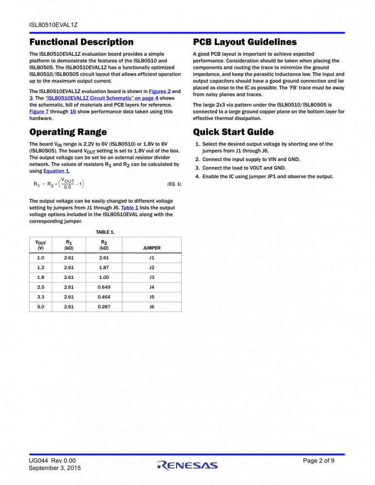 ISL80510EVAL1Z technical document page 2