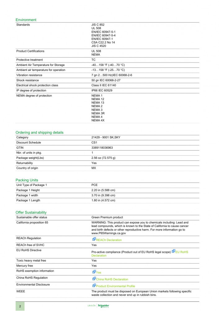 9001SKR1UH5 technical document page 2