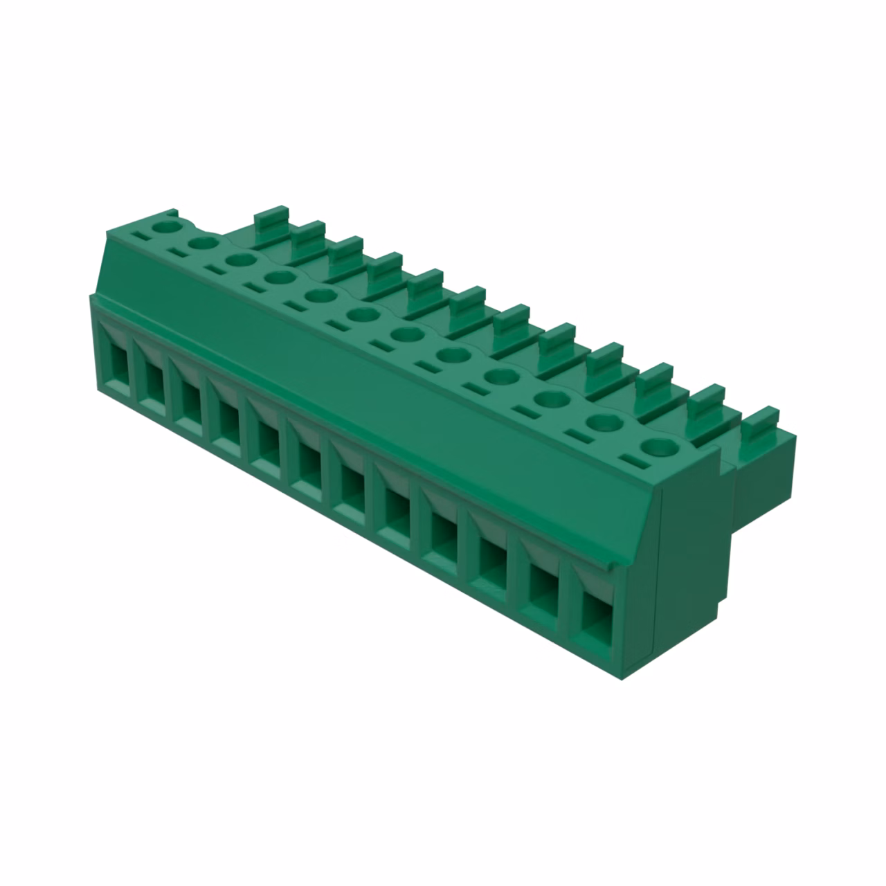 3.81mm Pitch Eurostyle Horizontal Plug, with Reverse Imprinting, Green Housing, Gold (Au) Plated, 12 Circuits for sale