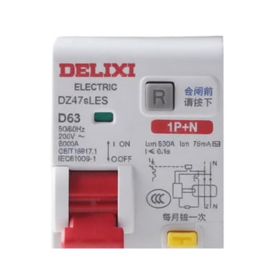 Delixi Electric DZ47SLES1D63R300 Miniature Residual Current Circuit Breaker