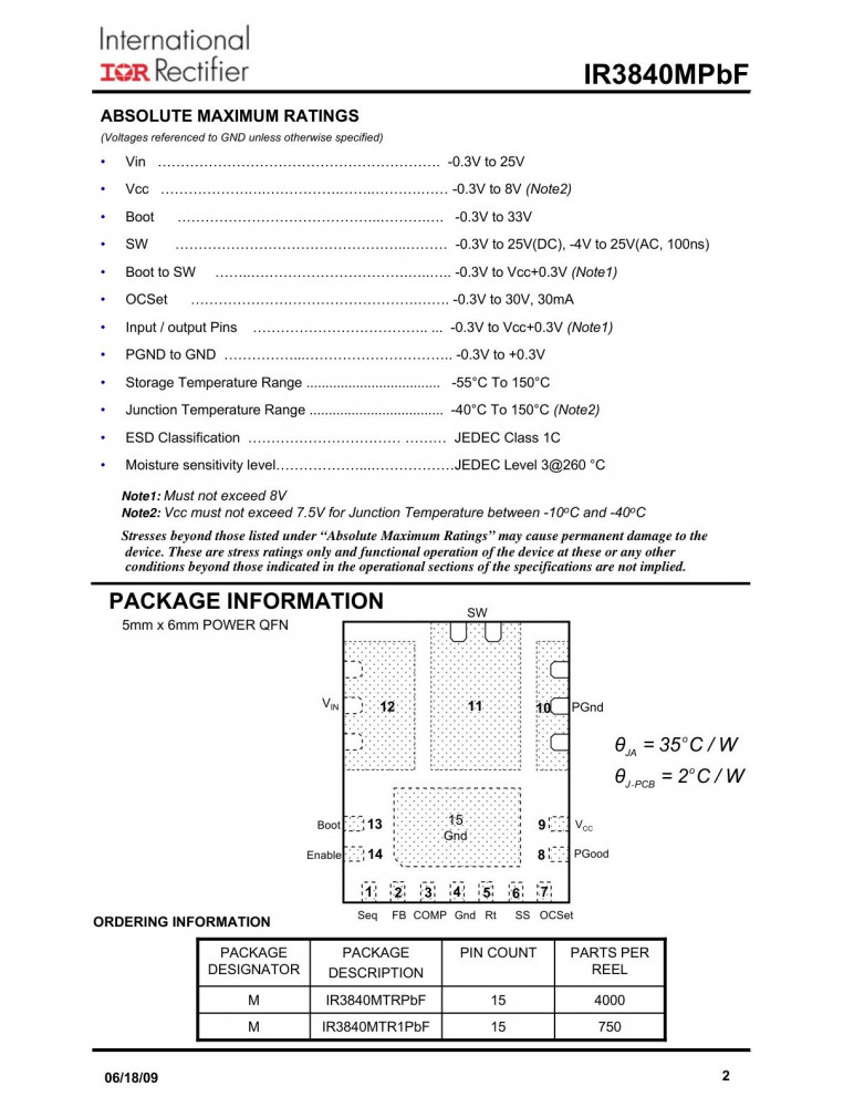 IR3840MTRPBF datasheet page 2