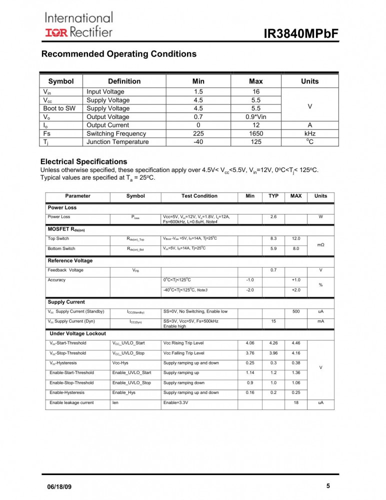 IR3840MTRPBF datasheet page 5