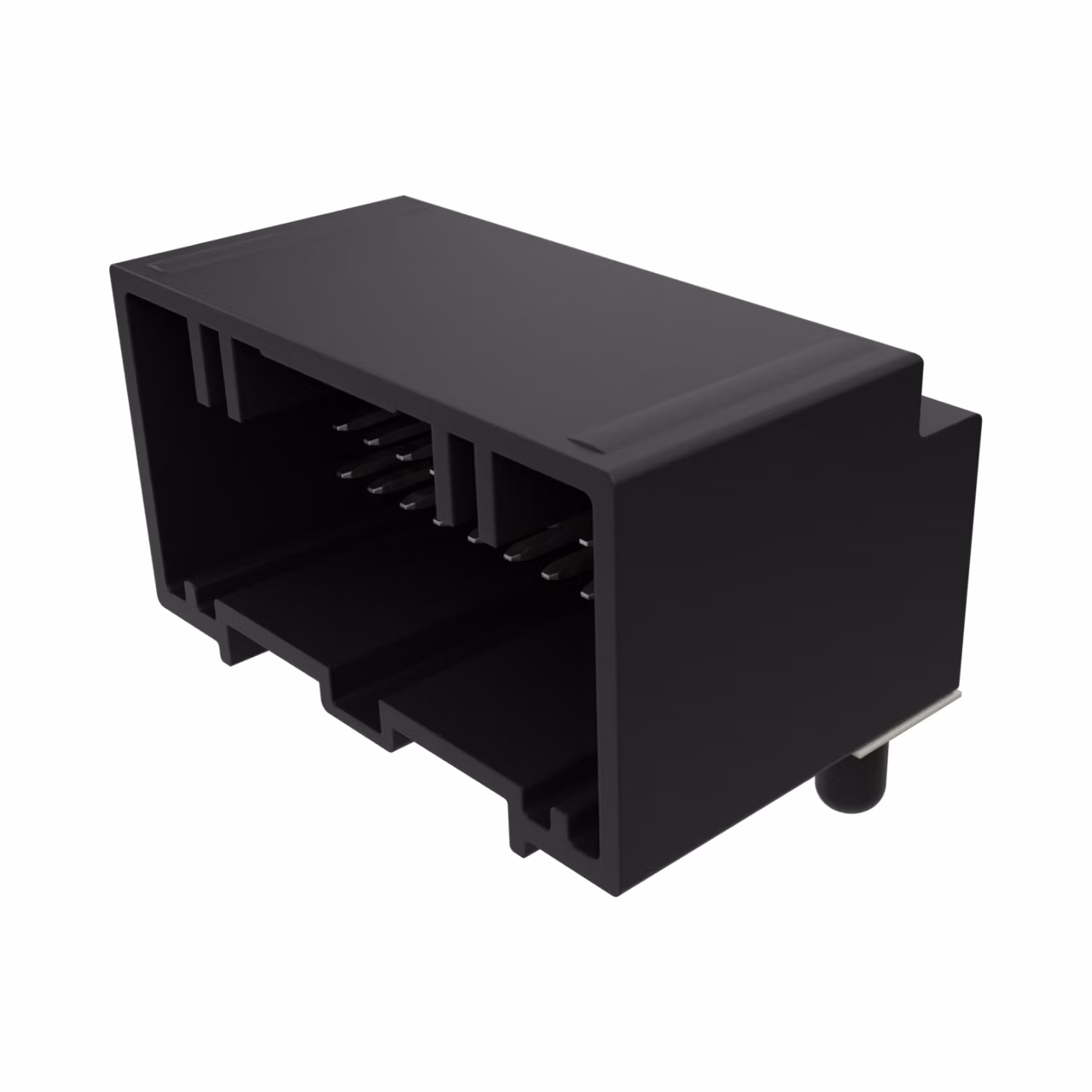 2.54mm Pitch, H-DAC 64 High Density Automotive Header, Dual Row, Right-Angle, 20 Circuits, Polarization Option 2, Black, Tube for sale