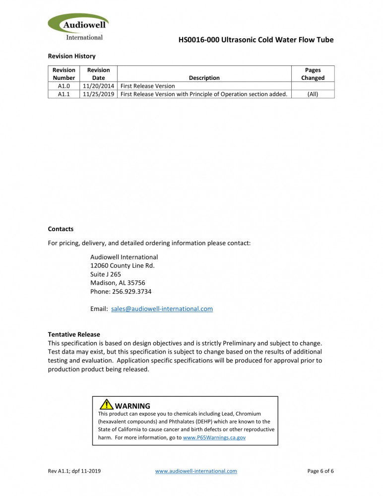 HS0016-000 technical document page 6