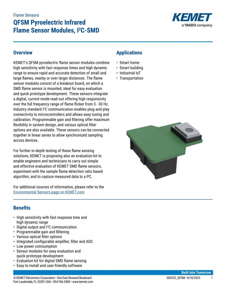 KEMET USEQFSM122L100 datasheet page 1