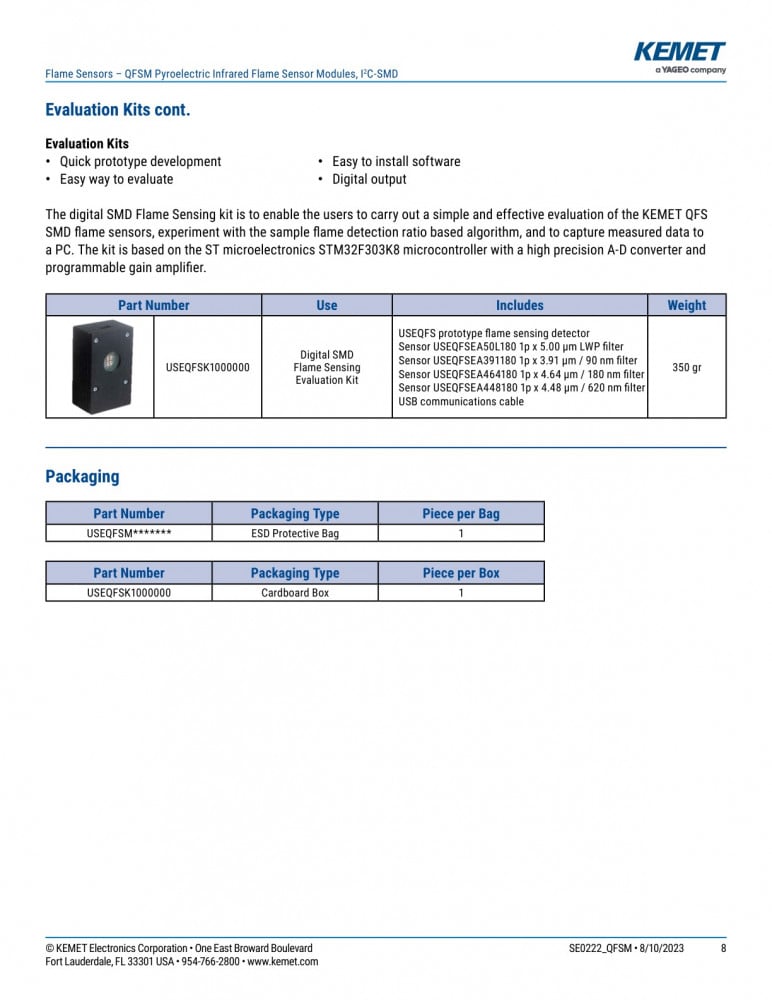 KEMET USEQFSM122L100 datasheet page 8