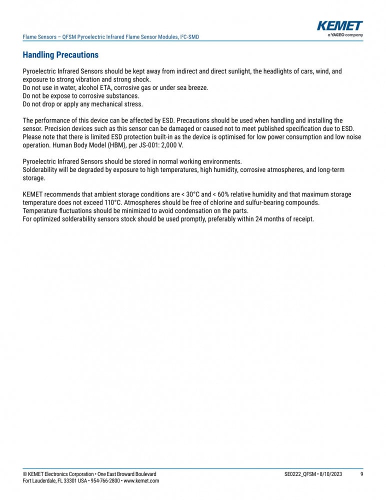KEMET USEQFSM122L100 datasheet page 9