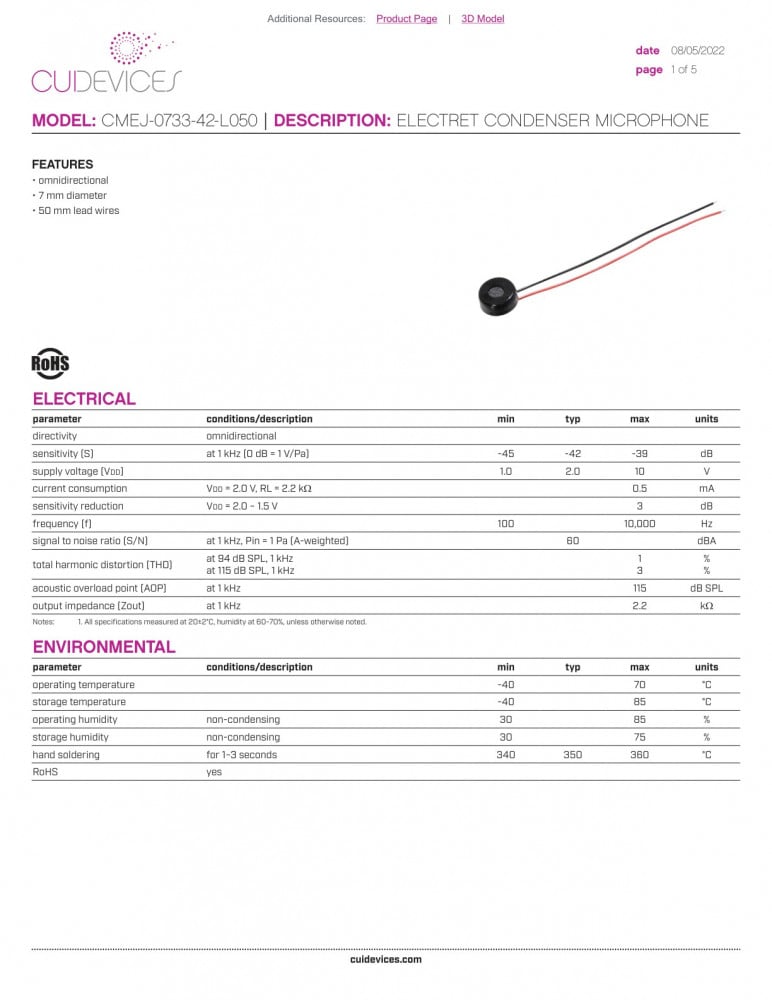 CMEJ-0733-42-L050 datasheet page 1