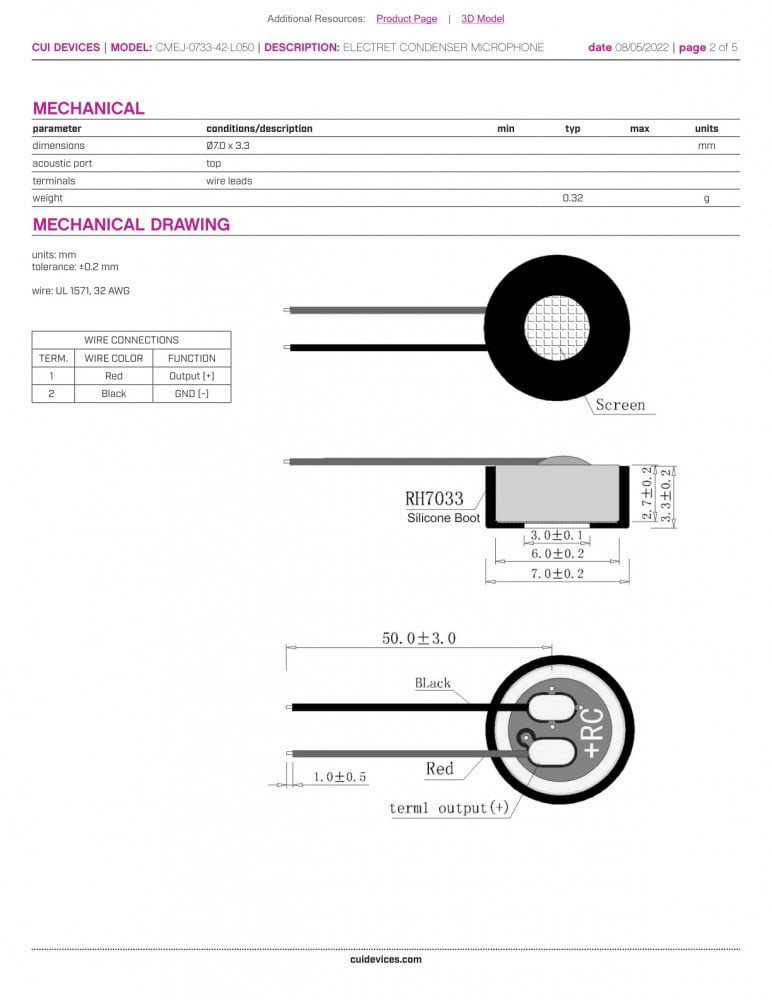 CMEJ-0733-42-L050 datasheet page 2