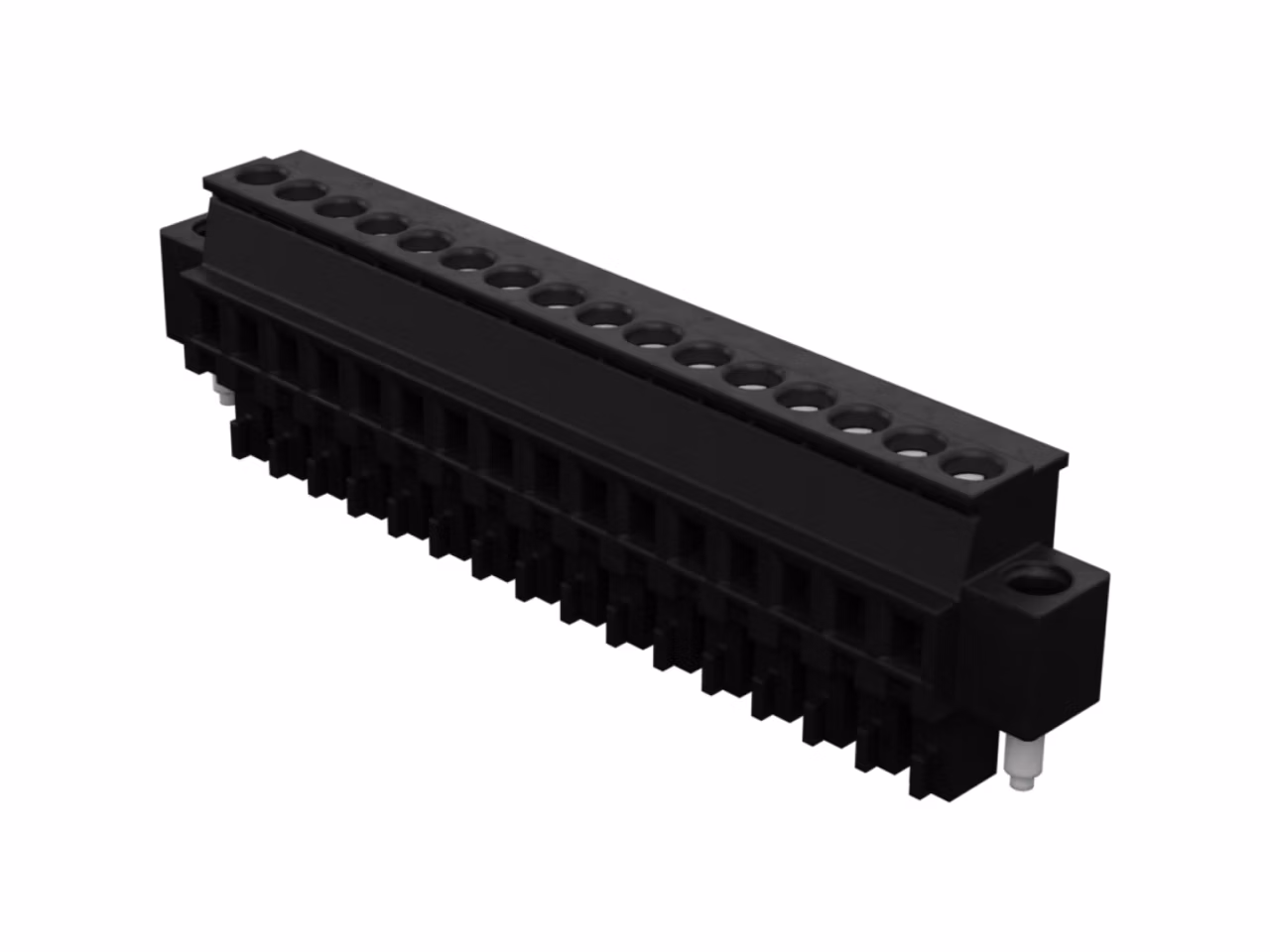 3.81mm Pitch Eurostyle Vertical Plug, with Retention Screws and Standard Imprinting, Front Wire Entry, Gold (Au) Plated, Black, 16 Circuits for sale