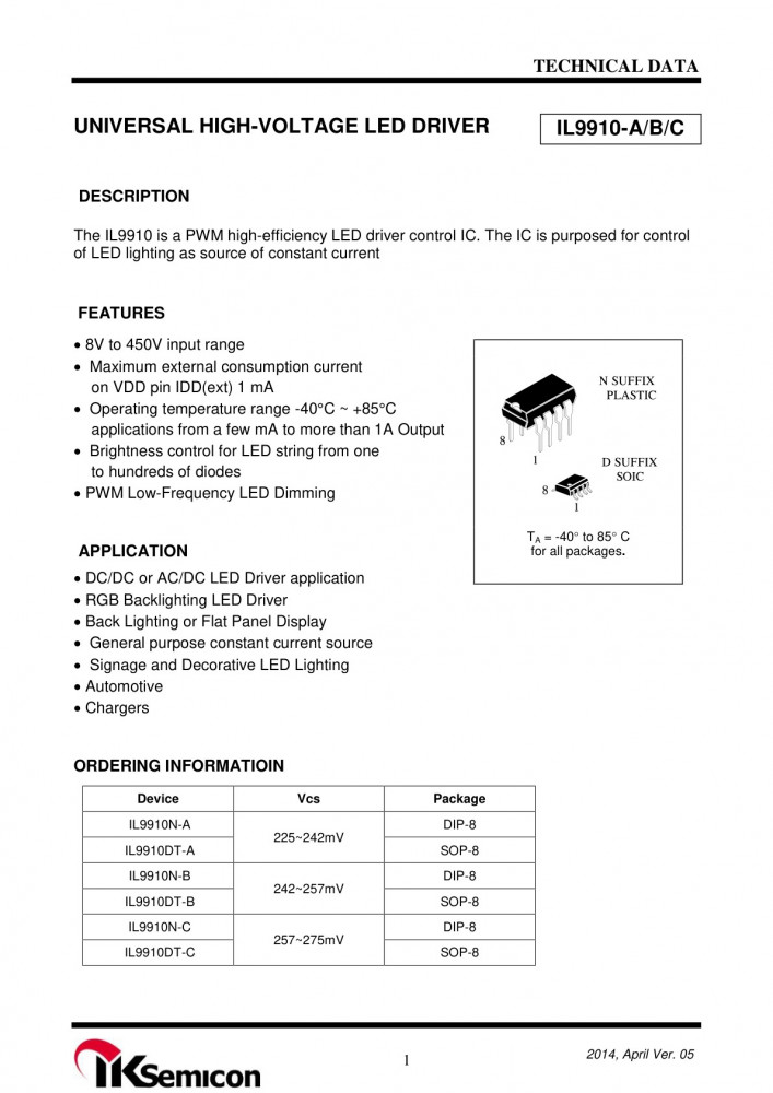 IL9910DT-B datasheet page 1
