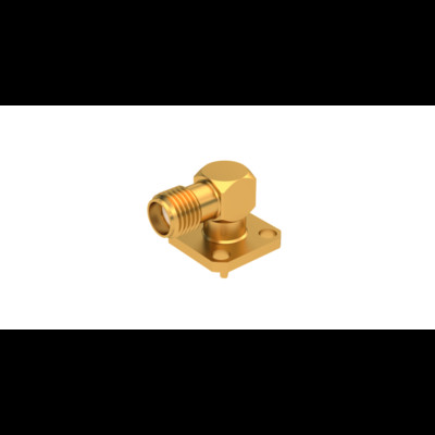 SMA / RIGHT ANGLE SQUARE FLANGE JACK RECEPT. WITH SOLDER POT CONTACT for sale