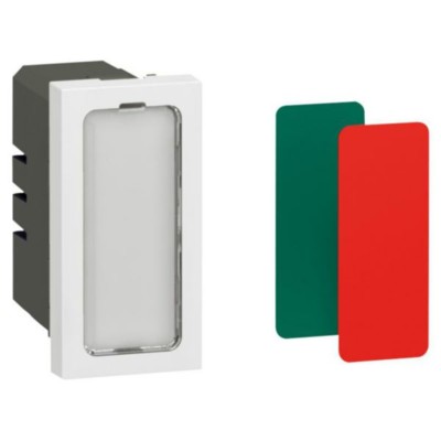 Mosaic™ - Indicator light - 4 colour labels - double ind. 230 V- 1 mod-white antiB